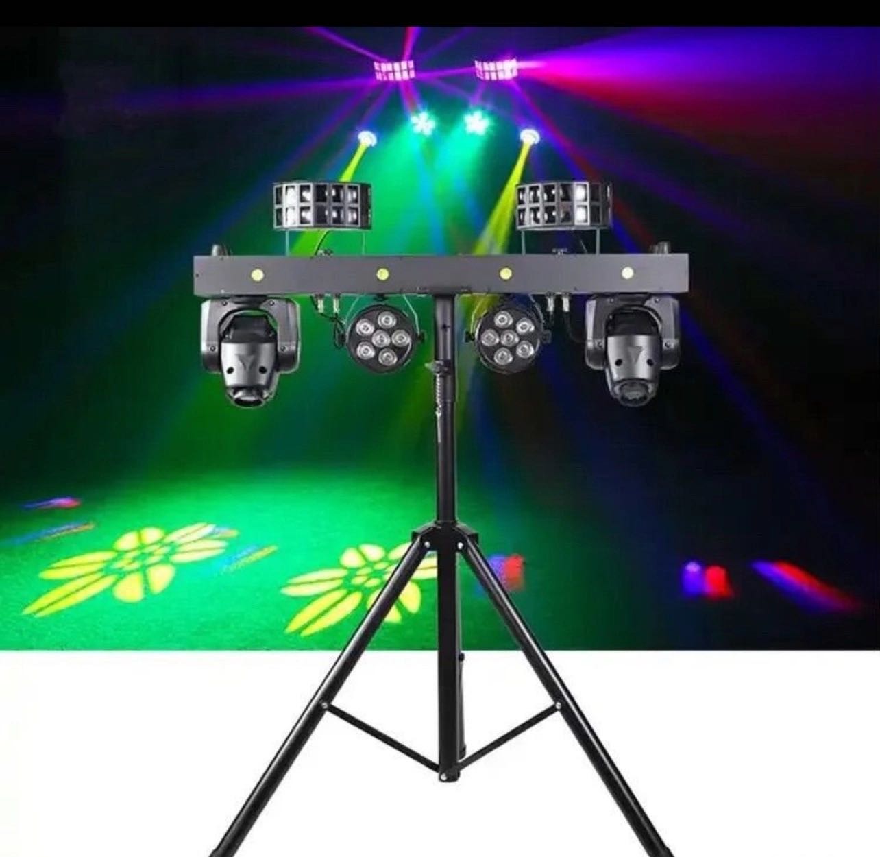 Portable 4-in-1 Moving Head Beam Disco DJ Par ty Stage Light with T Bar ...